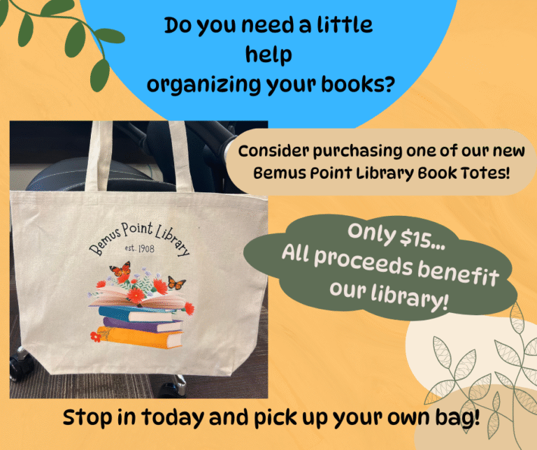 Book Tote Fundraiser! • Bemus Point Public Library